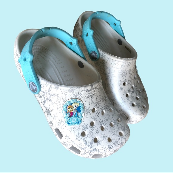CROCS | Shoes | Crocs Disney Frozen W5 M3 Elsa Anna Silver Sparkles ...
